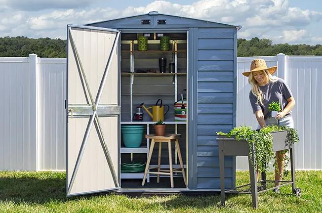China Buy DIY Outdoor Storage Shed With Canopy Kit, How To Build A ...